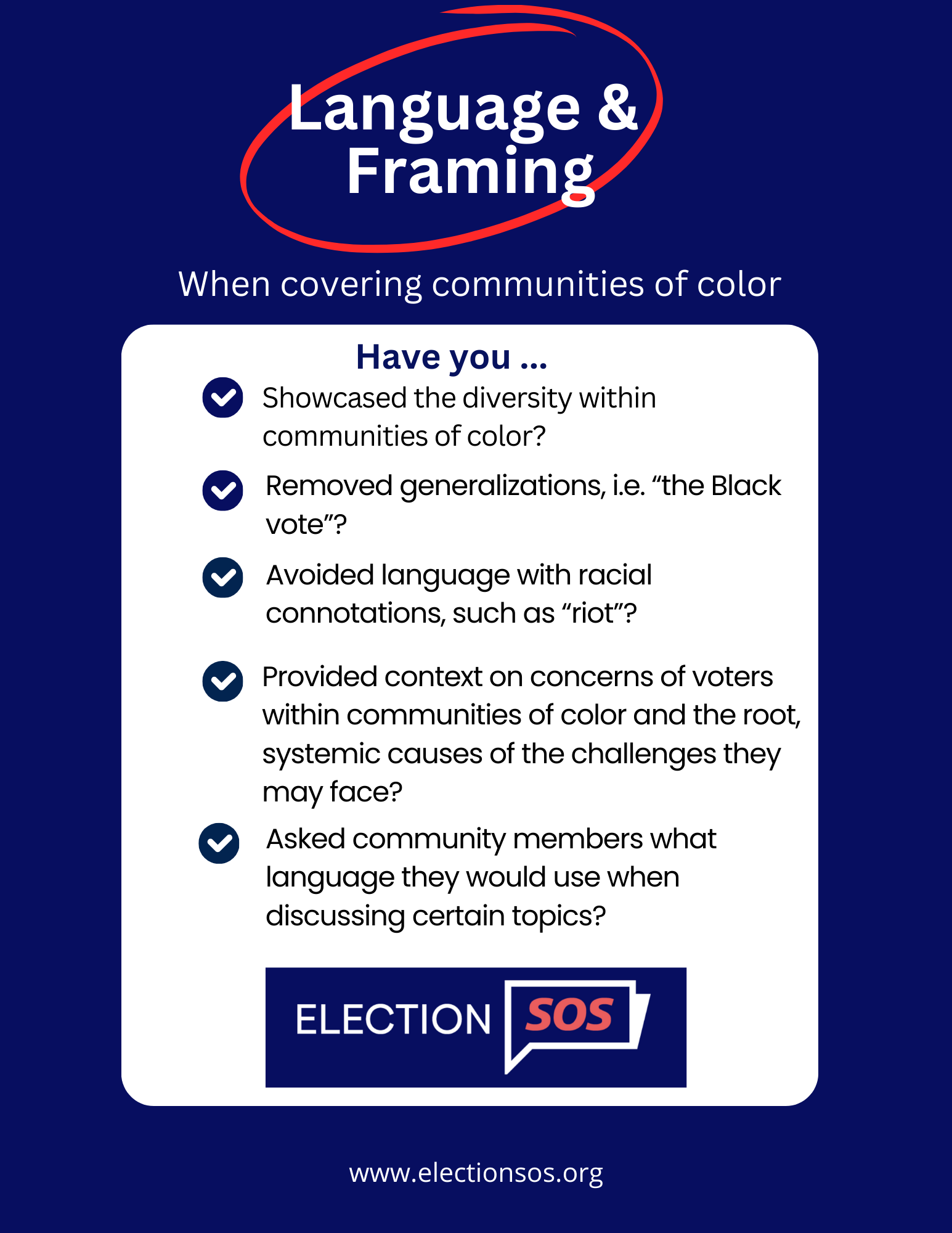 Covering communities of color: A guide - Election SOS